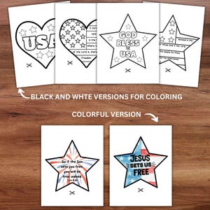 4th of July Bible Coloring Craft, Sunday School Homeschool Independence ...