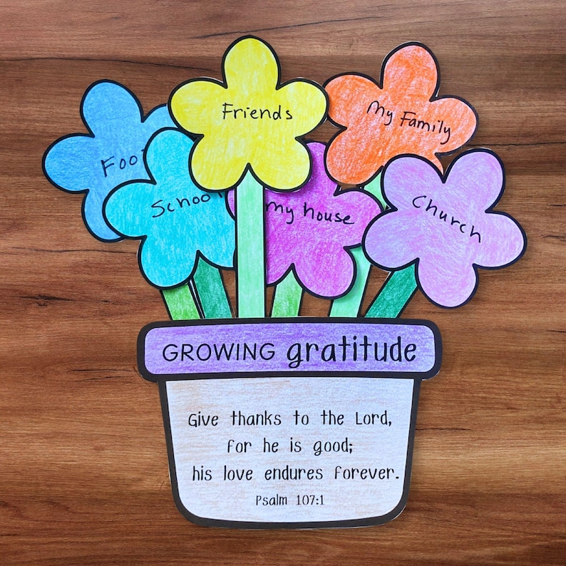 Give Thanks to the Lord Bible Verse Coloring Craft for Kids, Sunday ...