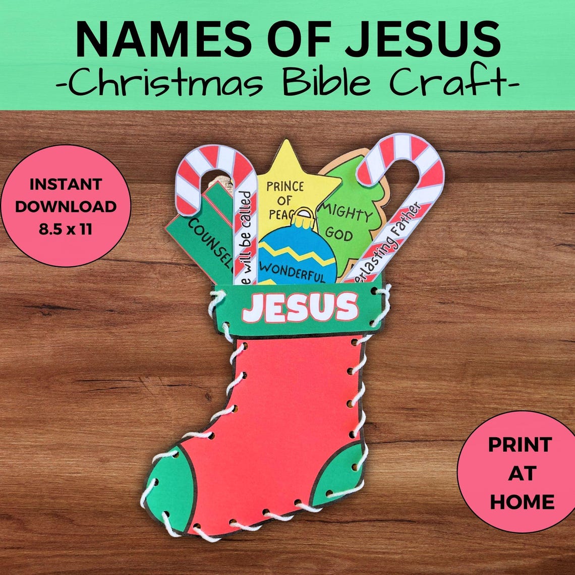 Names of Jesus Christmas Coloring Craft, Sunday School Homeschool ...