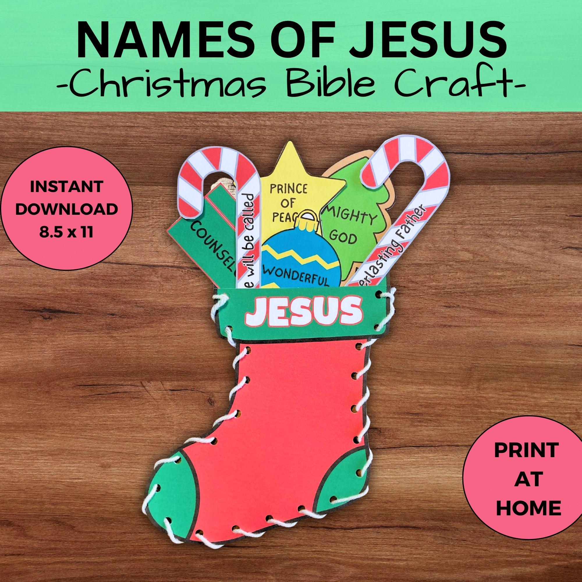 Names of Jesus Christmas Coloring Craft, Sunday School Homeschool ...