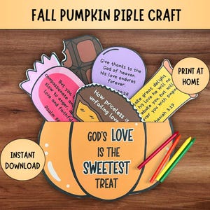 Fall Pumpkin Christian Bible Craft, God's Love is the Sweetest Treat ...