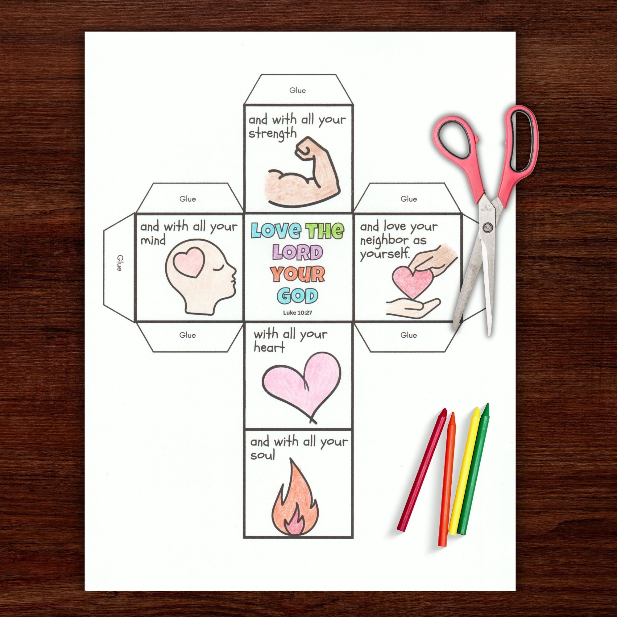 Sunday School Coloring Cube Craft Printable, Childrens Ministry ...