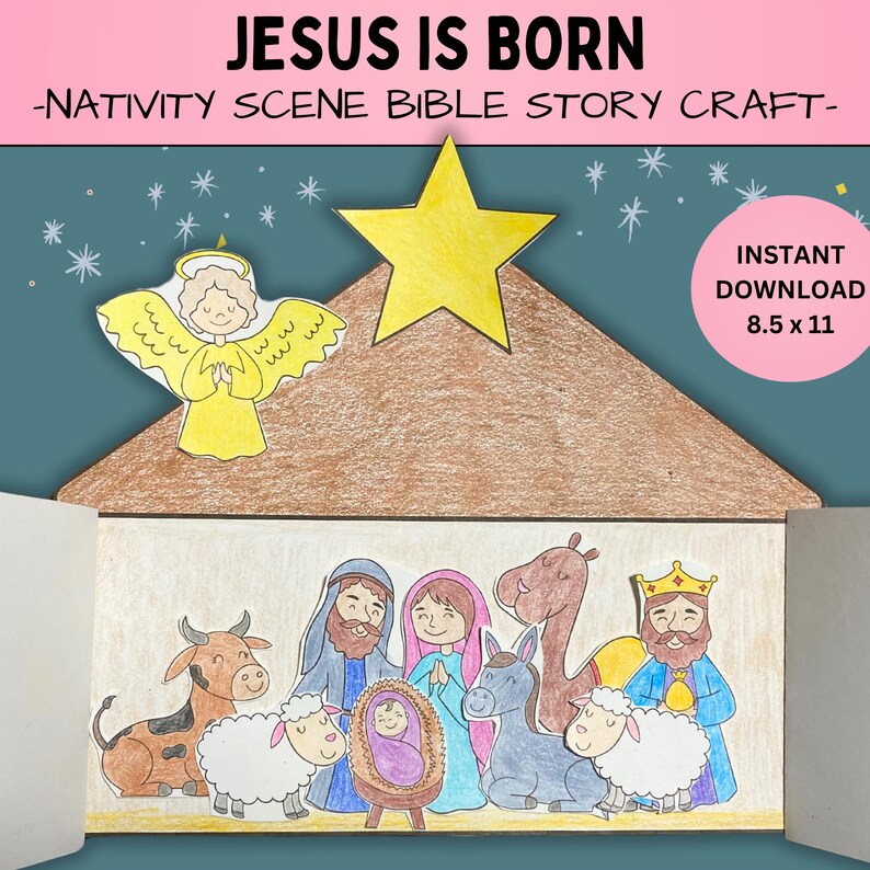 Christmas Nativity Birth of Jesus Bible Story Craft, Baby Jesus is Born ...