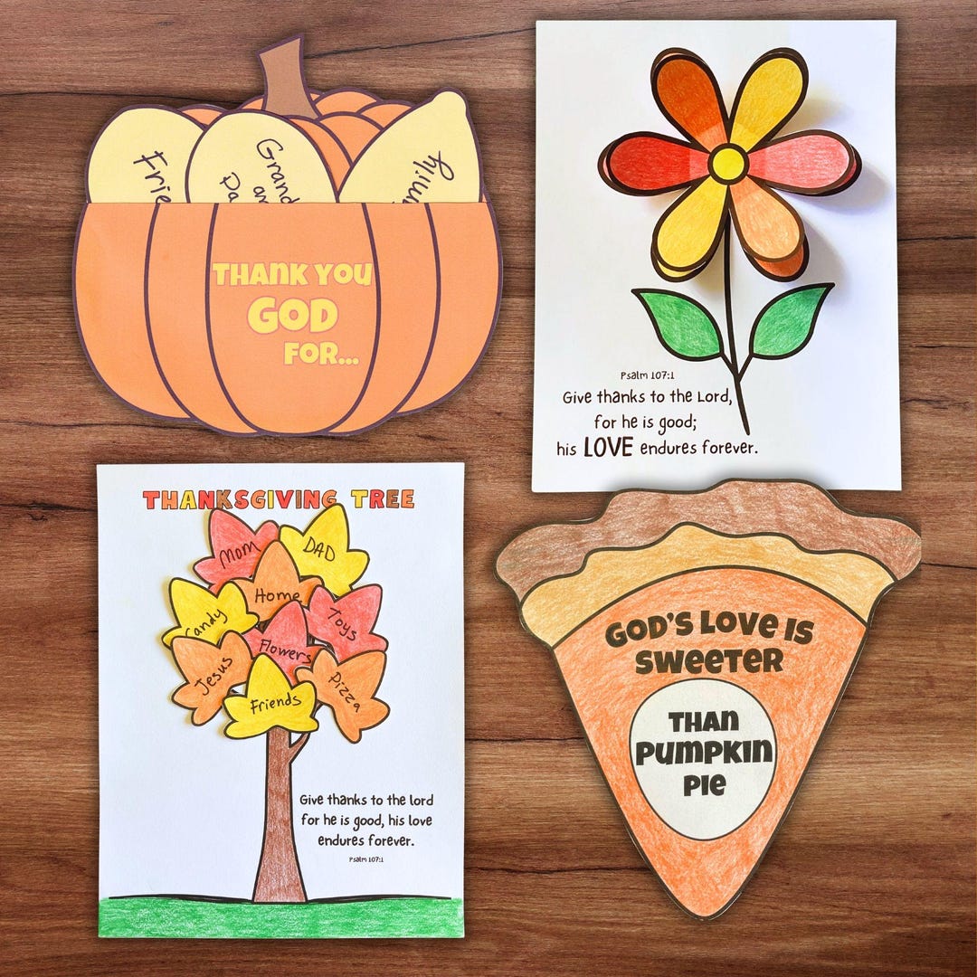 Thanksgiving Fall Bible Craft Bundle Kids Sunday School Homeschool ...
