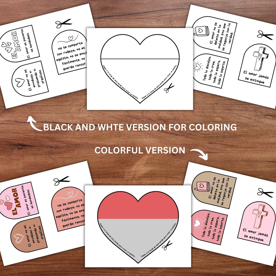 Spanish Christian Valentine’s Day Bible Craft, 1 Corinthians 13 Love is ...