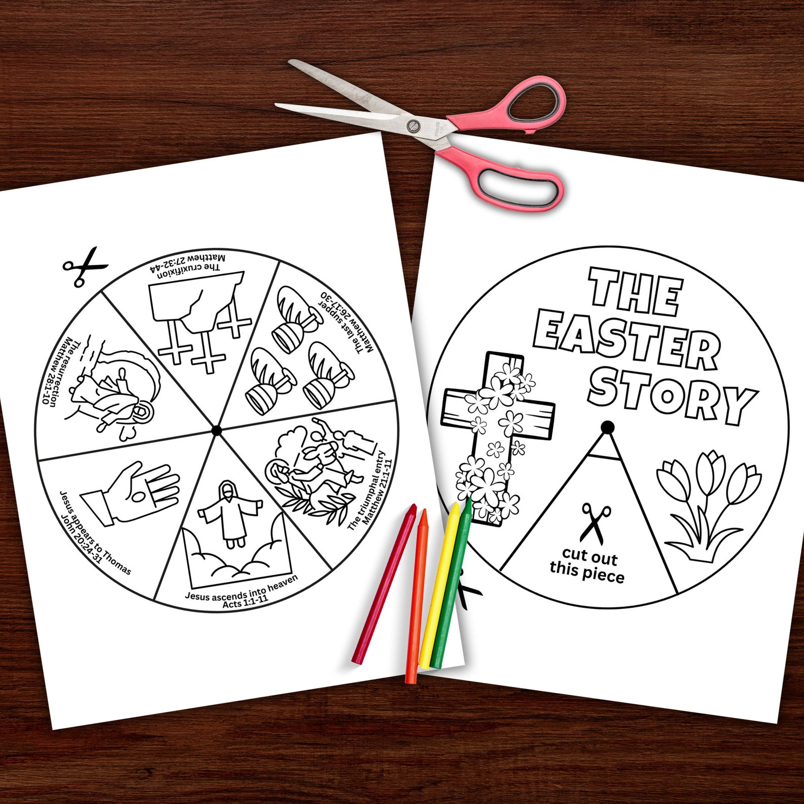 Easter Story Sunday School Craft, Easter Spinner Wheel, Easter Activity ...