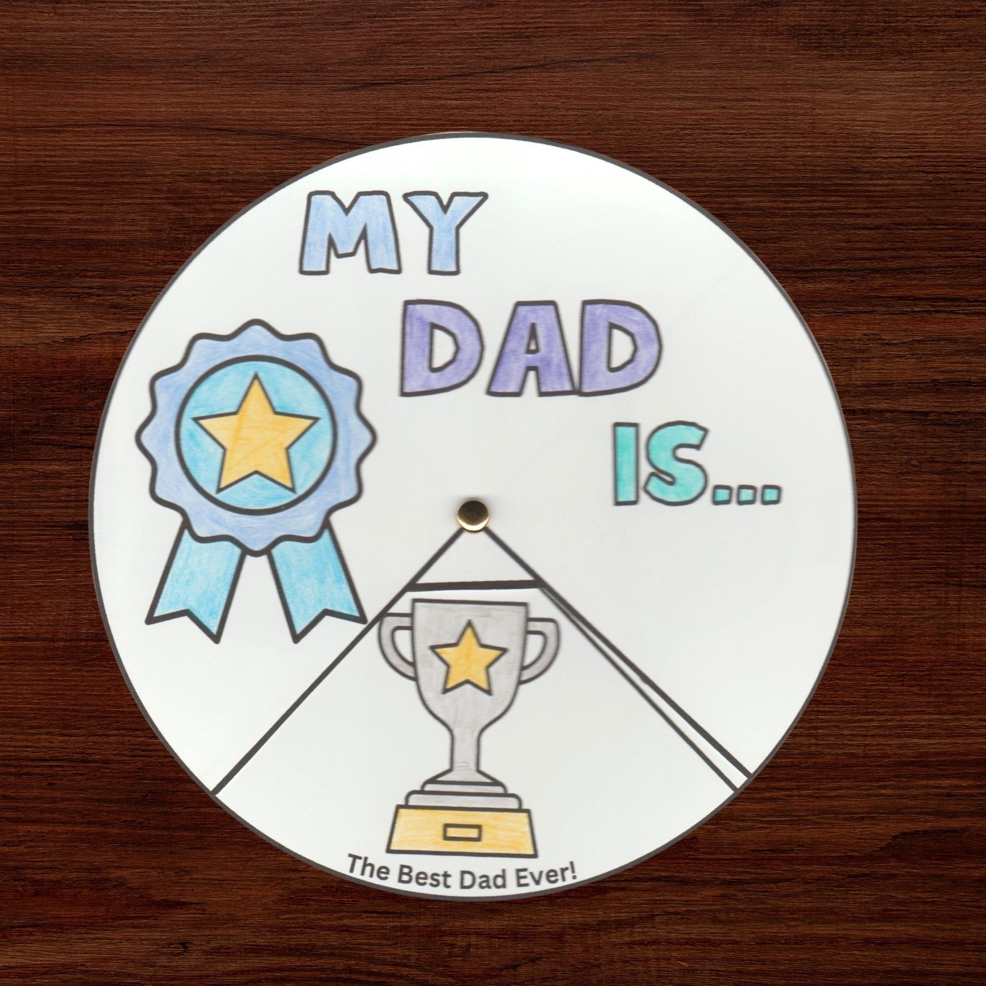 Father's Day Coloring Wheel Printable Activity, Preschool Kindergarten ...