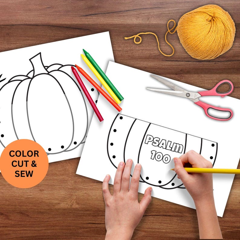 Thanksgiving Psalm 100 Bible Verse Pumpkin Sewing Craft NIV KJV Sunday ...