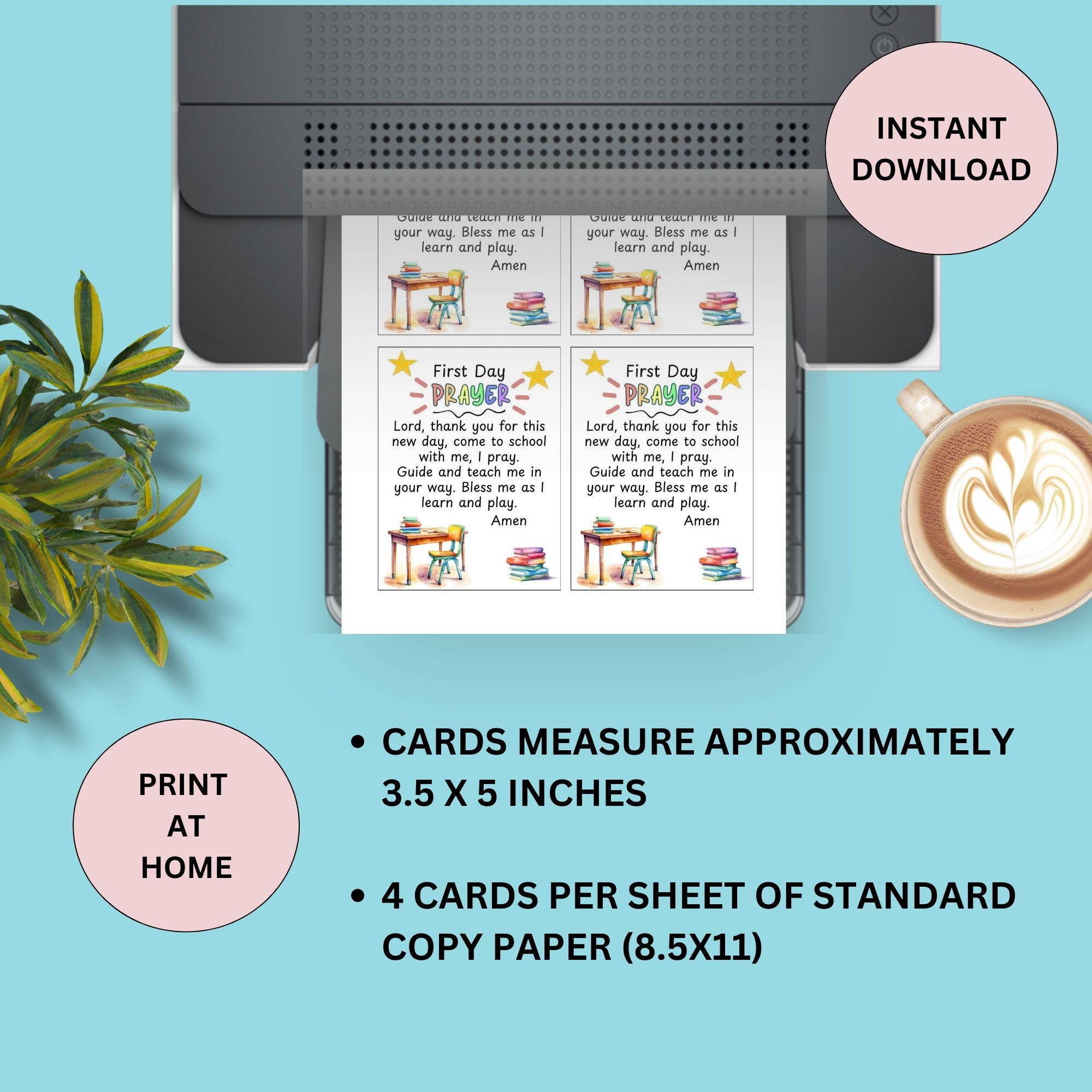 Back to School Prayer Card Tag, Backpack Blessings Printable Gift Tag ...