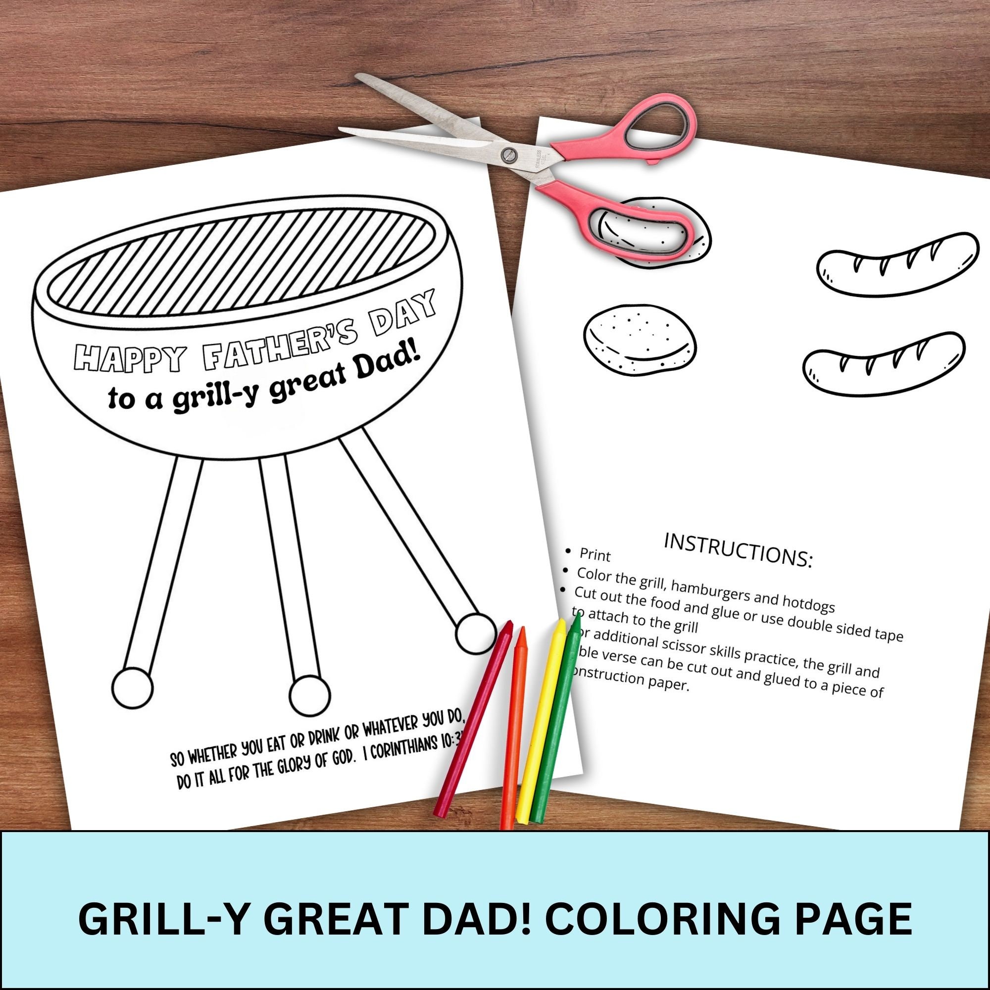 Fathers Day Craft Bundle, Sunday School Printable Kids Bible Lesson ...