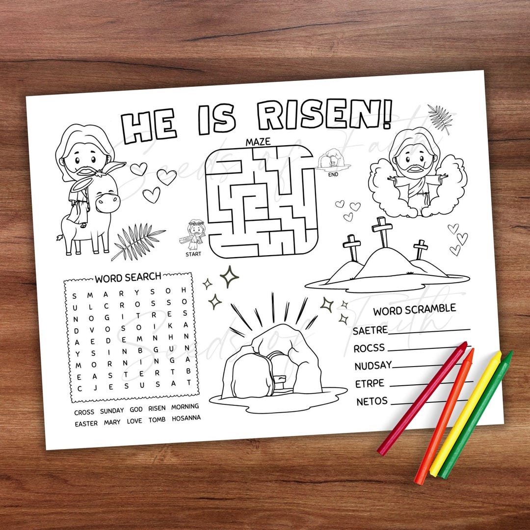 Easter Resurrection Sunday Craft He is Risen Sunday School Activity ...