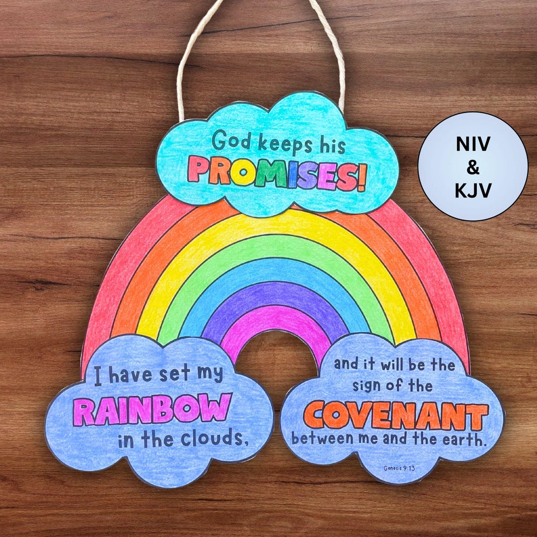 God's Promise Rainbow Craft Bible Lesson Printable, Sunday School ...