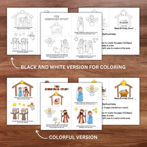 Nativity Advent Christmas Coloring Book Craft, Kids Sunday School ...