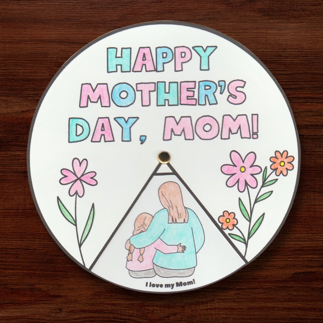 Happy Mother's Day Coloring Wheel Printable, Sunday School Kids ...
