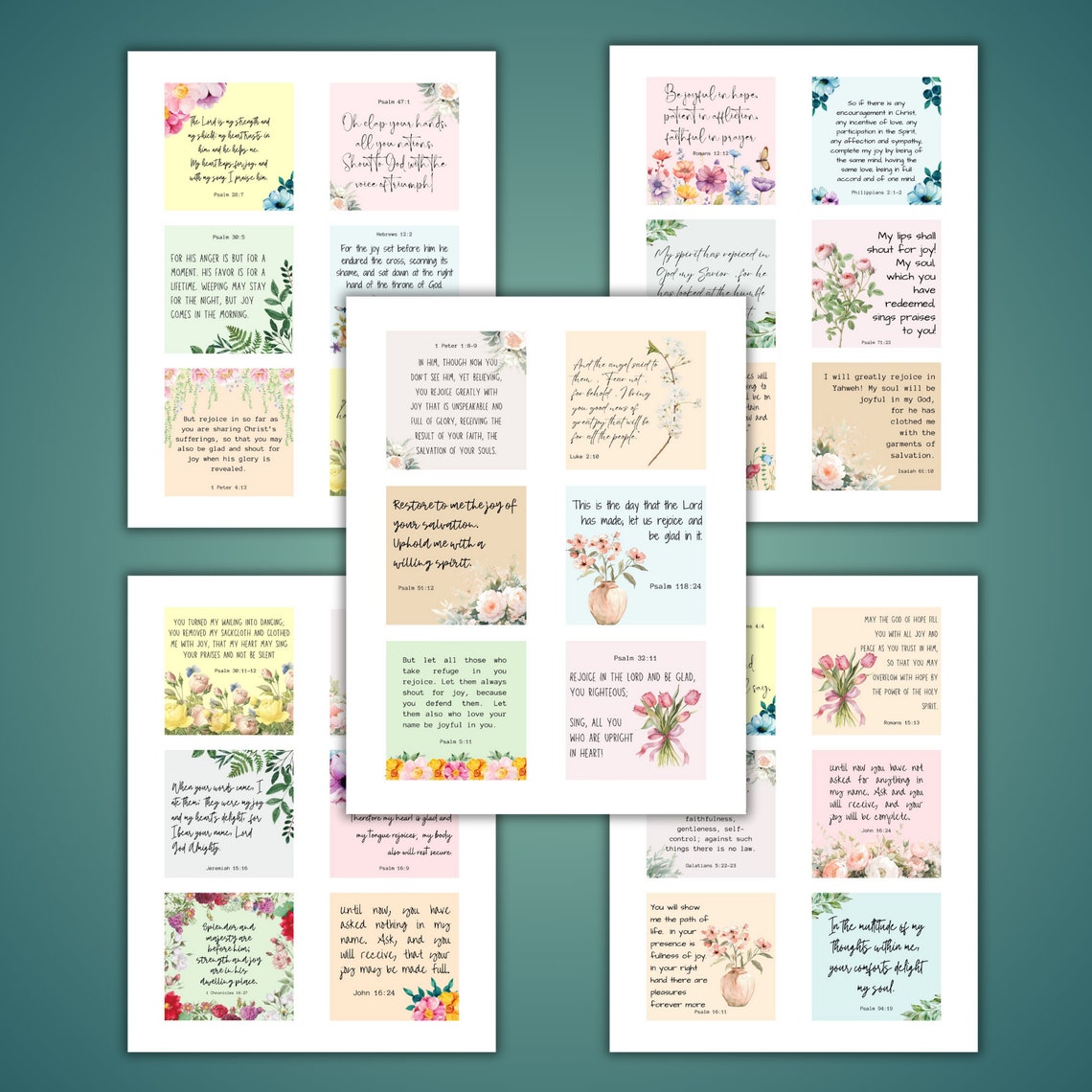 Printable Scripture Cards, Printable Bible Verse Cards About Joy ...