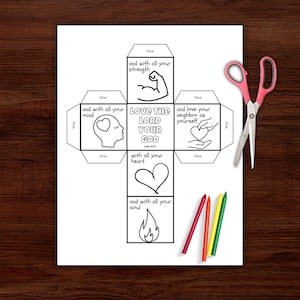Sunday School Coloring Cube Craft Printable, Childrens Ministry ...