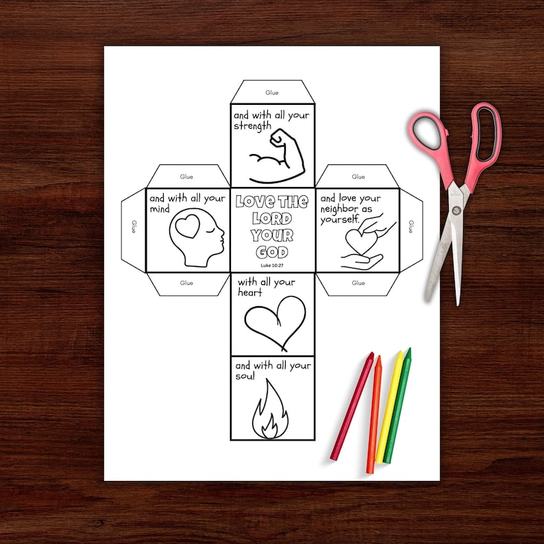 Sunday School Coloring Cube Craft Printable, Childrens Ministry ...