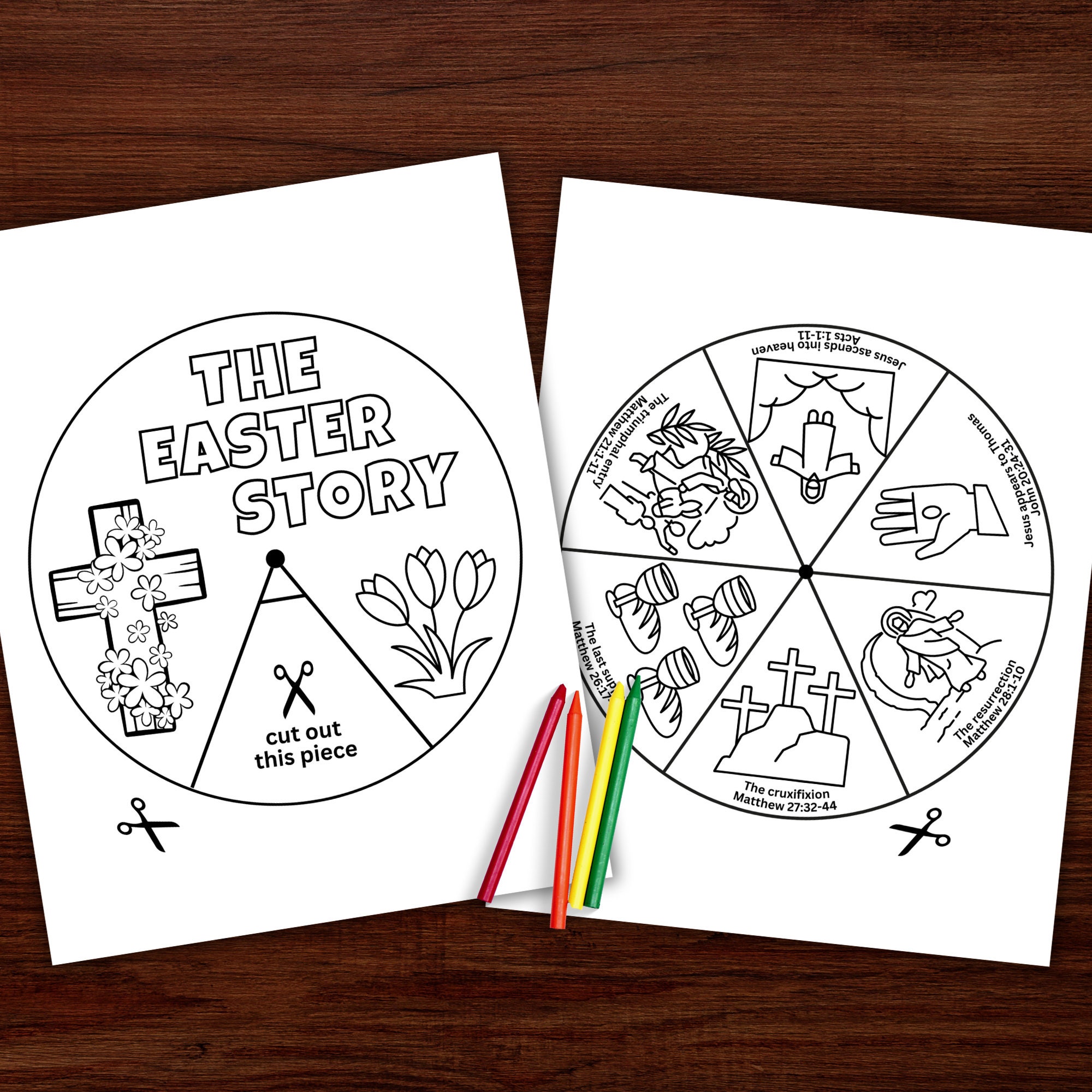 Easter Story Sunday School Craft, Easter Spinner Wheel, Easter Activity ...