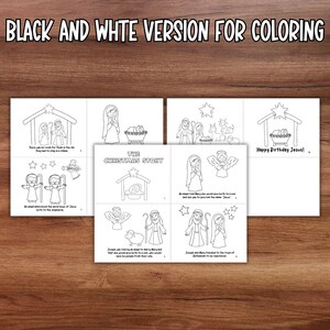 Nativity Advent Christmas Coloring Mini Book Craft, Kids Sunday School ...