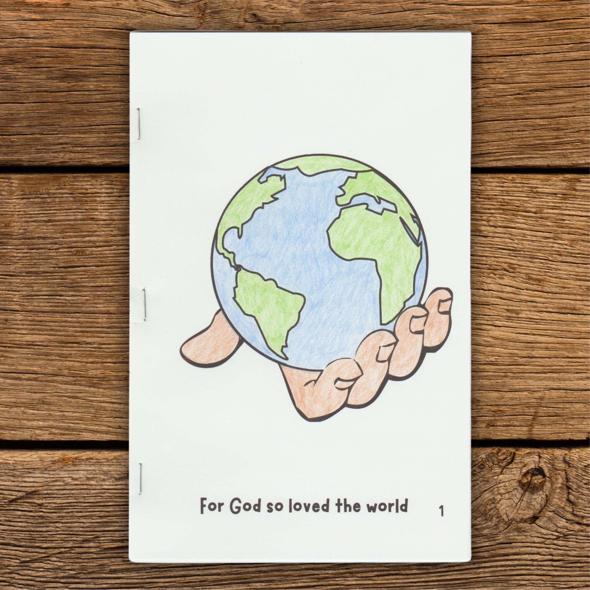 John 3:16 Mini Coloring Book Craft, Kids Sunday School Activity, Bible ...
