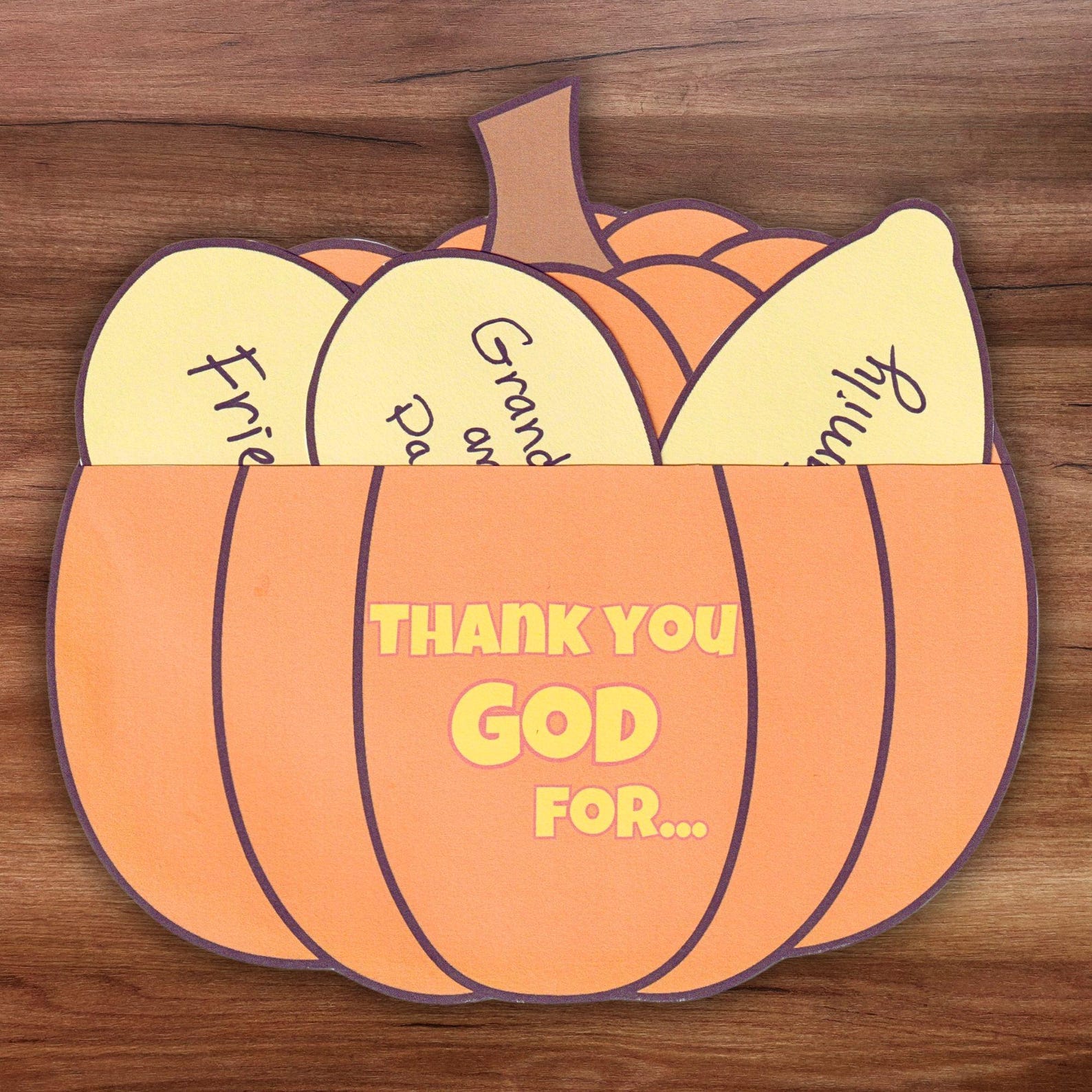 Thanksgiving Pumpkin Craft, Sunday School Give Thanks Activity ...