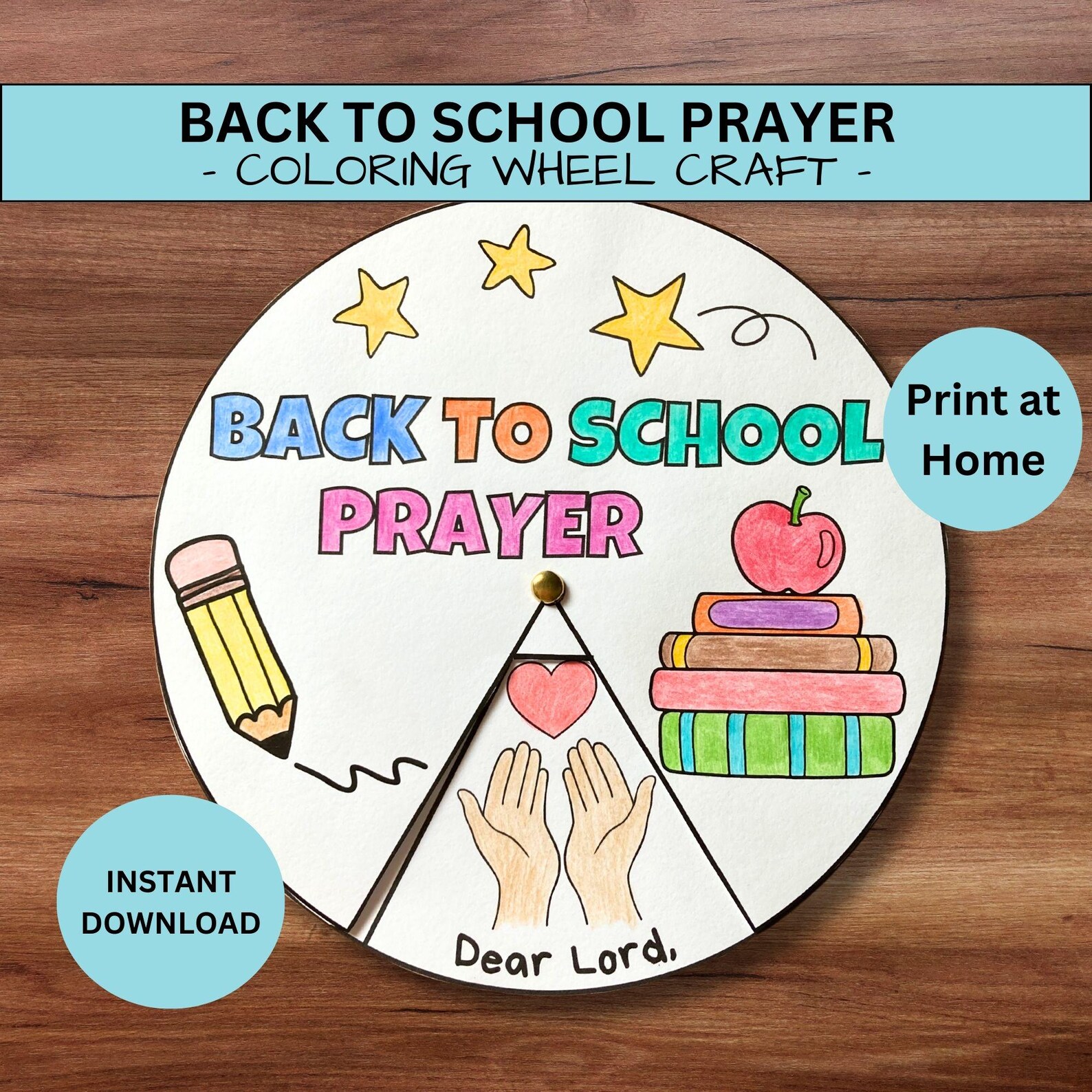 Back to School Prayer Coloring Wheel, First Day of School Prayer ...