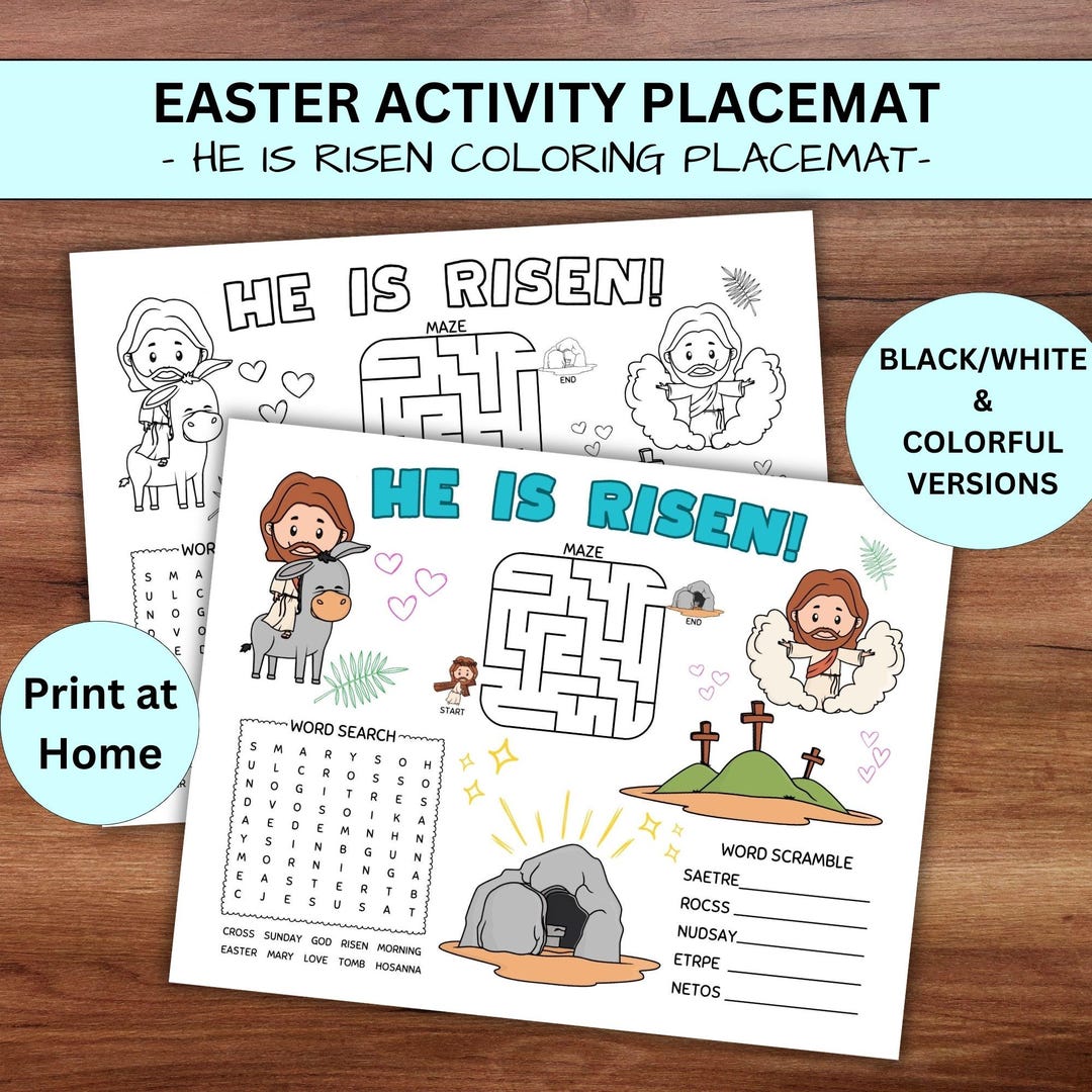 Easter Resurrection Sunday Craft He is Risen Sunday School Activity ...