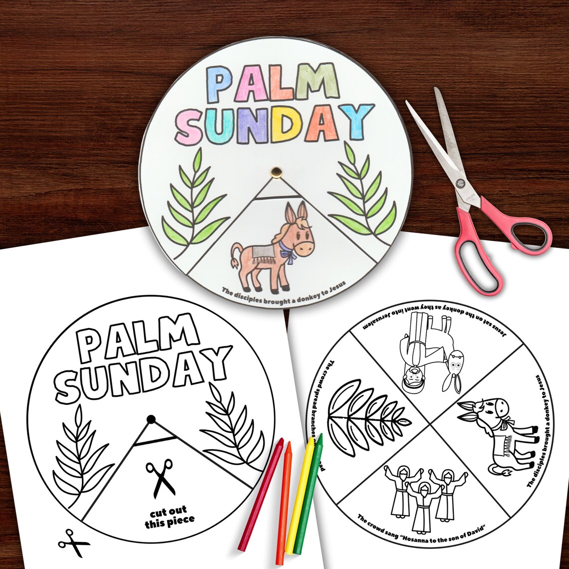 Easter Coloring Wheel Craft Bundle, Sunday School Lesson Activity ...