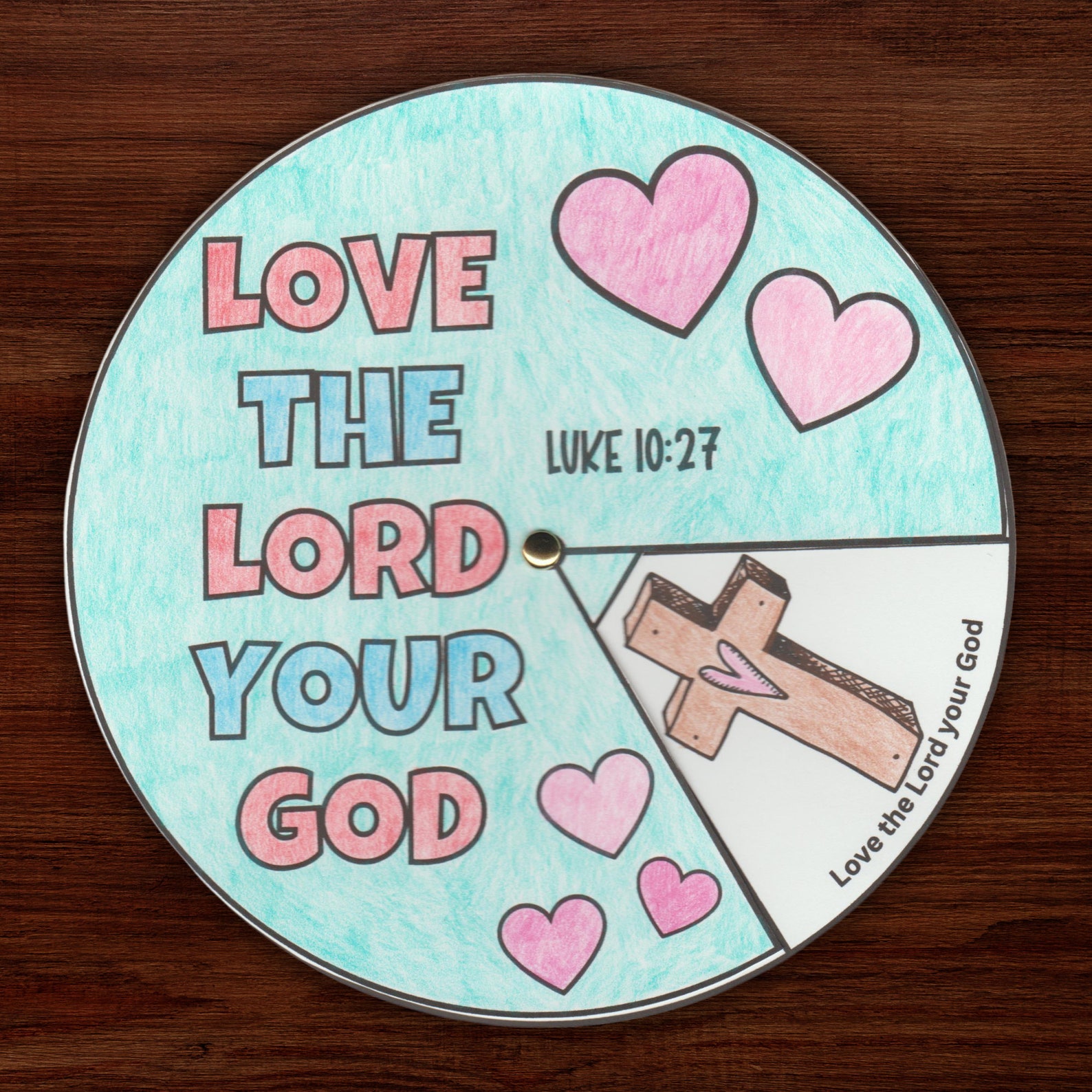 Sunday School Color Wheel Luke 10:27, Printable Bible Activity ...