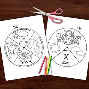 Preschool Sunday School Coloring Wheel, Printable Scripture Bible ...