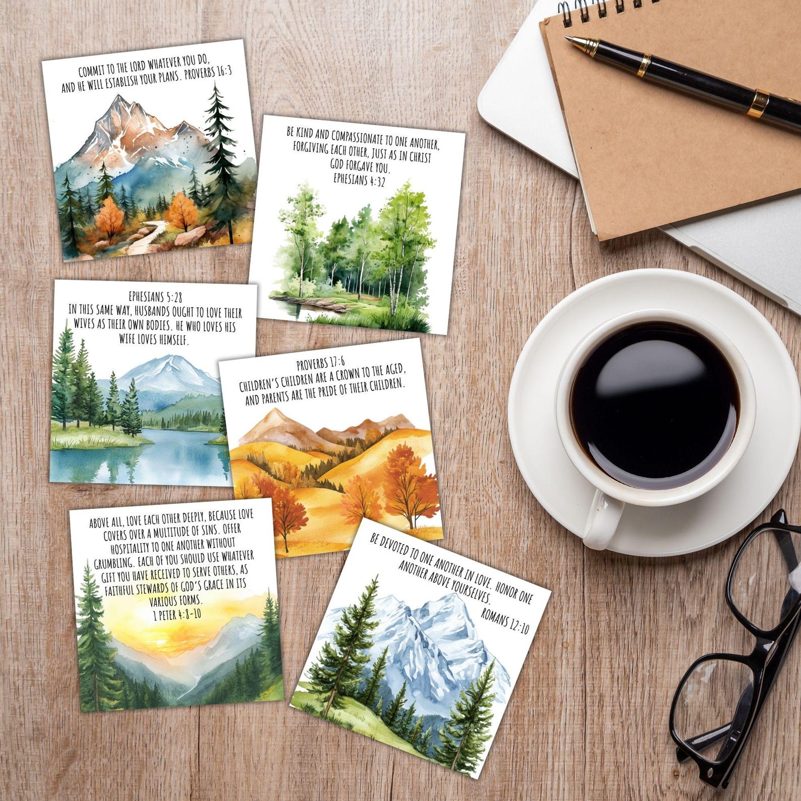 Scripture Cards for Men, Inspirational Bible Verse Memory Cards ...