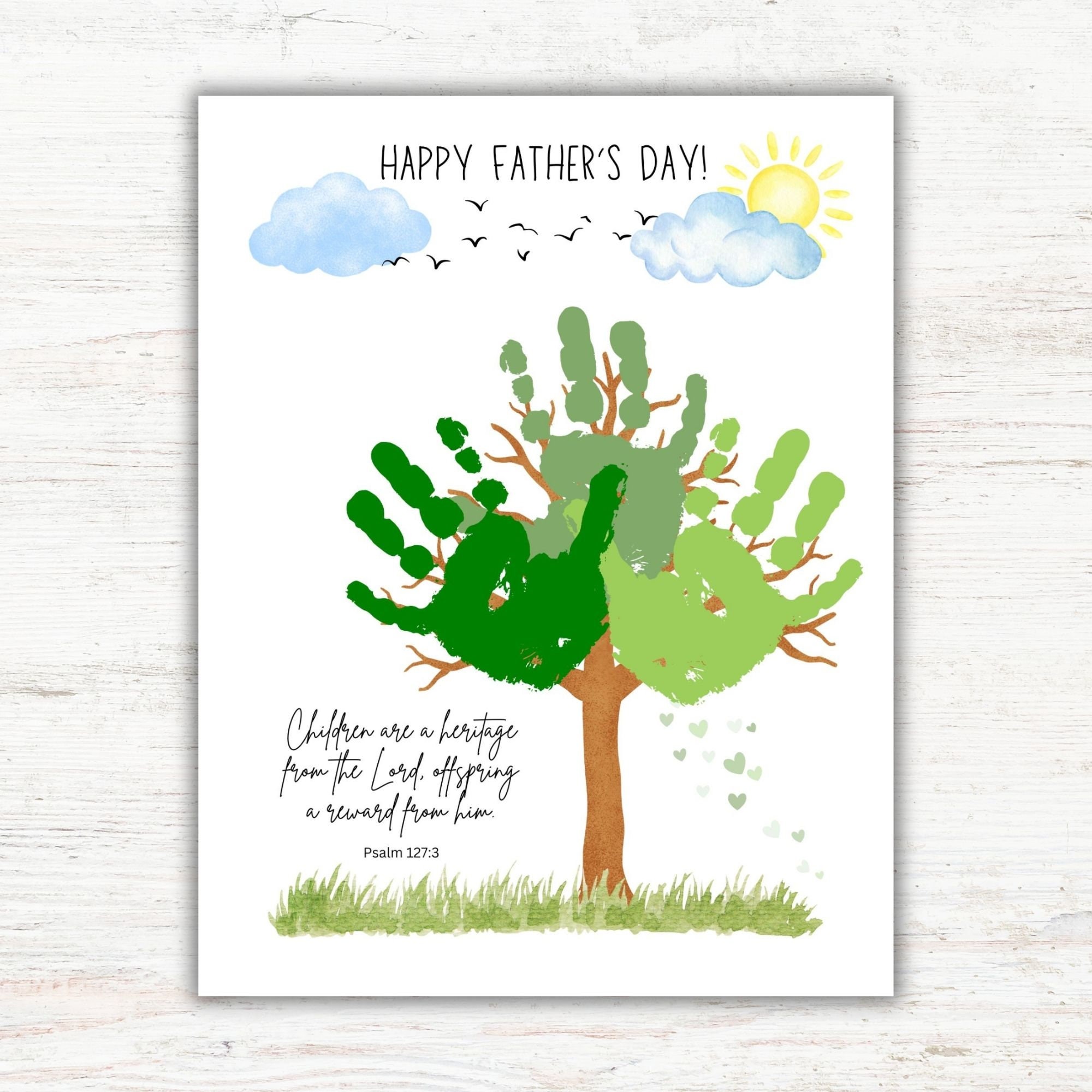 Handprint Art Father's Day Bible Verse Craft, DIY Preschool Toddler ...