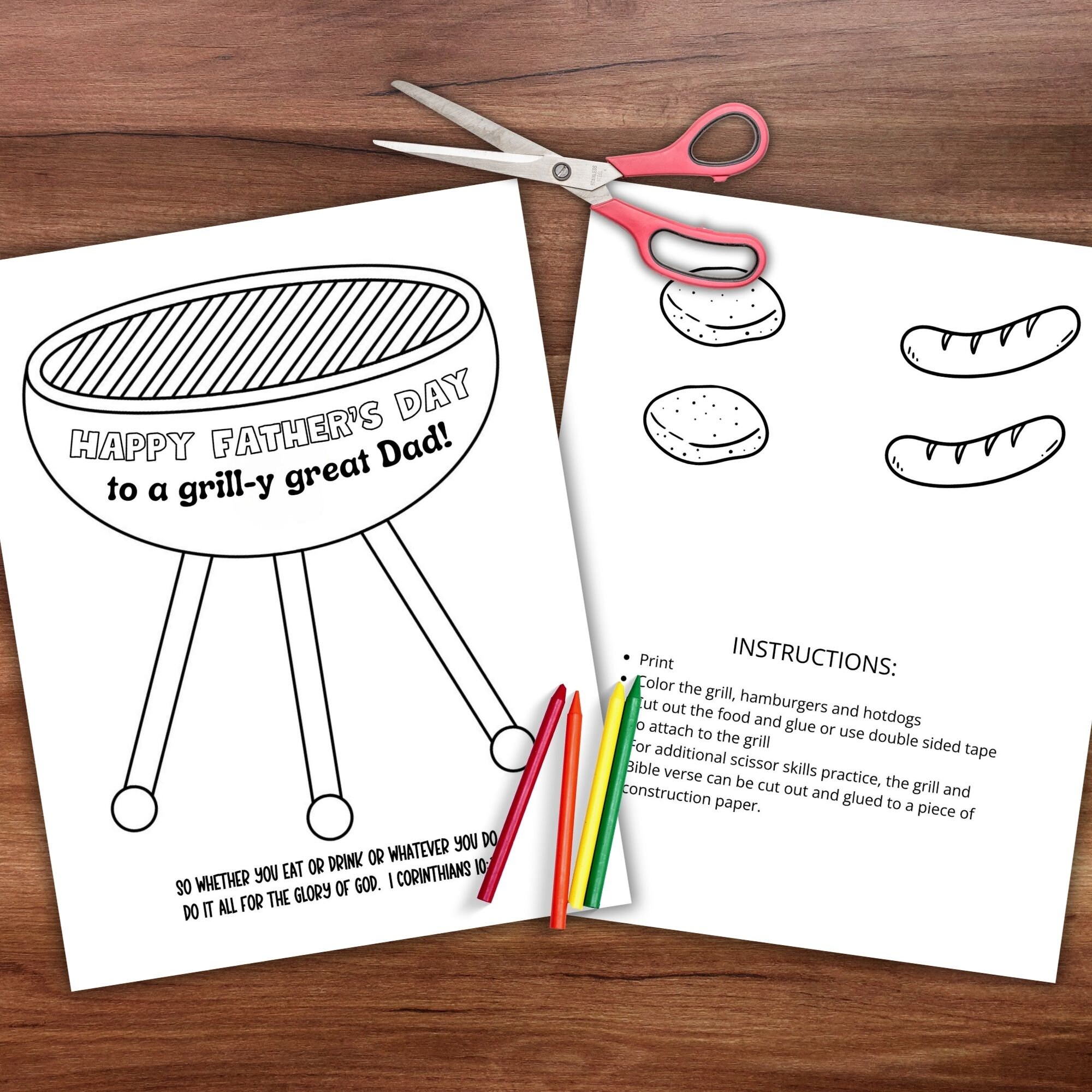 Fathers Day Christian Coloring Page Craft Printable Gift for Dad ...