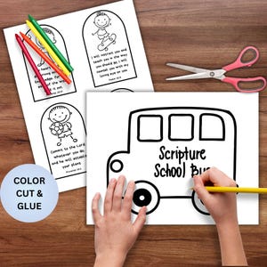 Back to School Bible Craft, Scripture School Bus Printable Childrens ...
