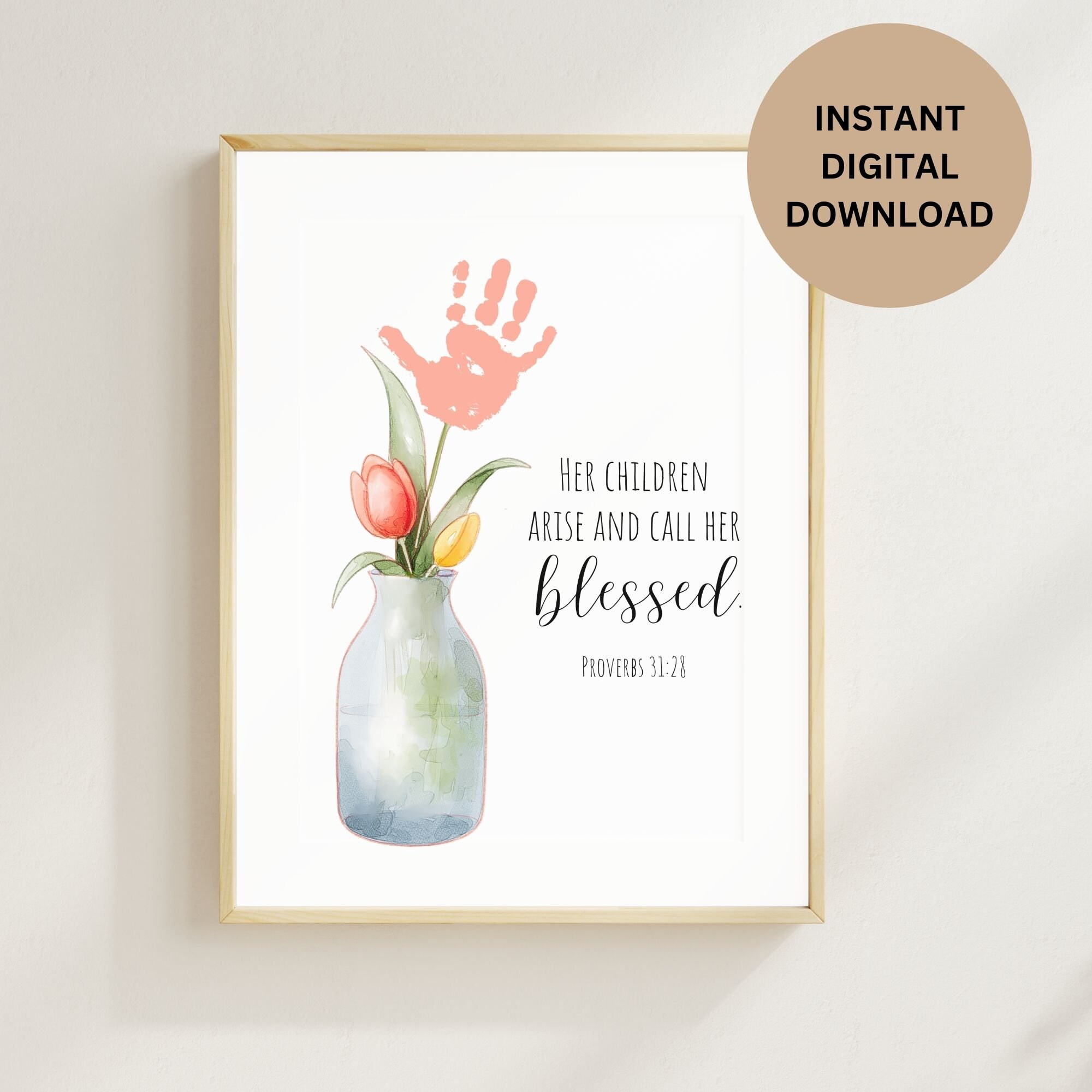 Handprint Flower Mothers Day Craft, DIY Preschool Toddler Craft ...