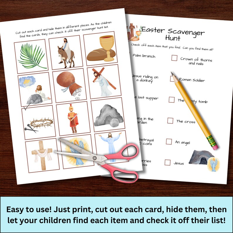 Preschool Easter Scavenger Hunt Sunday School Printable, Christian ...