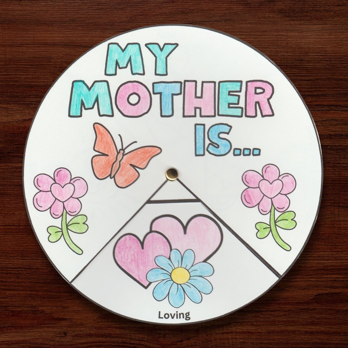 Mother's Day Coloring Wheel Printable Activity, Preschool Kindergarten ...