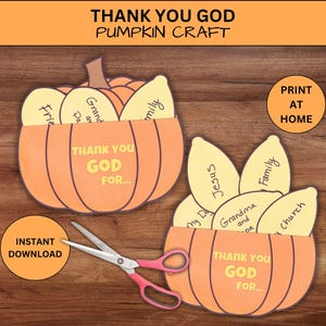 Thanksgiving Pumpkin Craft, Sunday School Give Thanks Activity ...