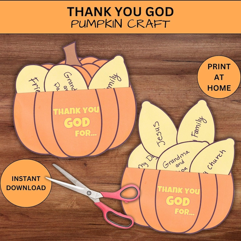Thanksgiving Pumpkin Craft, Sunday School Give Thanks Activity ...