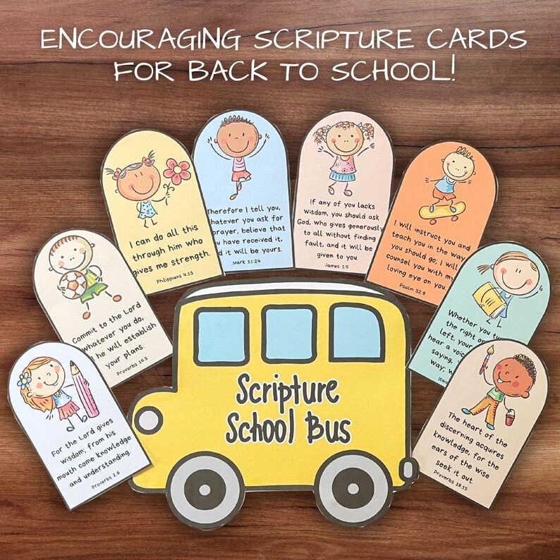 Back to School Bible Craft, Scripture School Bus Printable Childrens ...