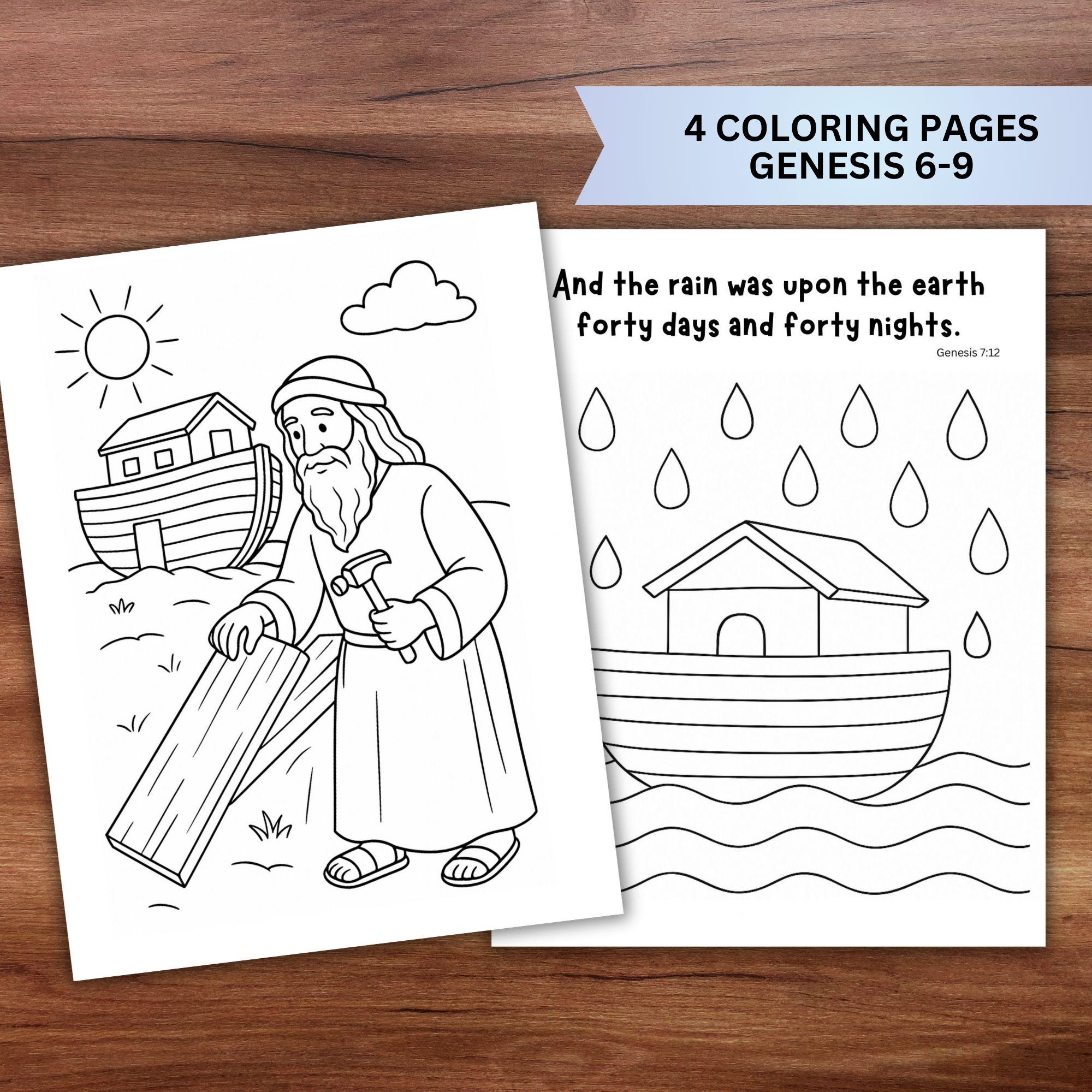Noah's Ark Printable Coloring Pages, the Story of Noah Sunday School ...