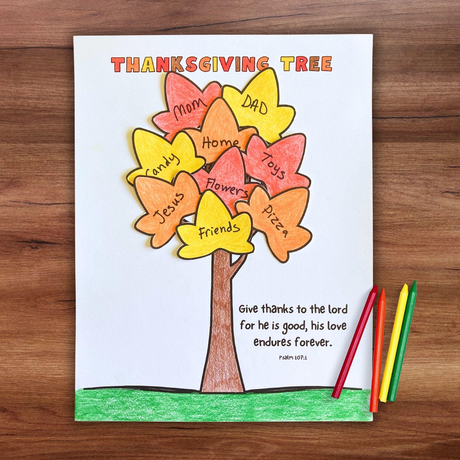 Thanksgiving Gratitude Tree Printable Activity for Kids, Give Thanks to ...