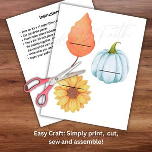 Sunday School Thanksgiving Sewing Craft Printable, Fall Thankful ...