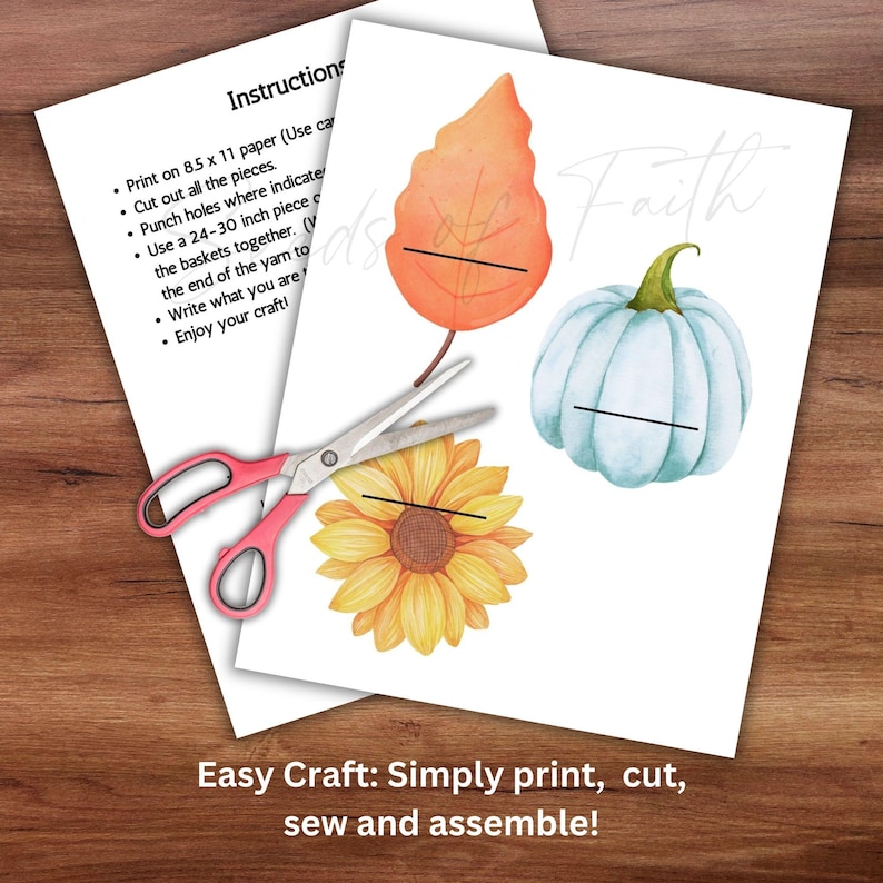 Sunday School Thanksgiving Sewing Craft Printable, Fall Thankful ...