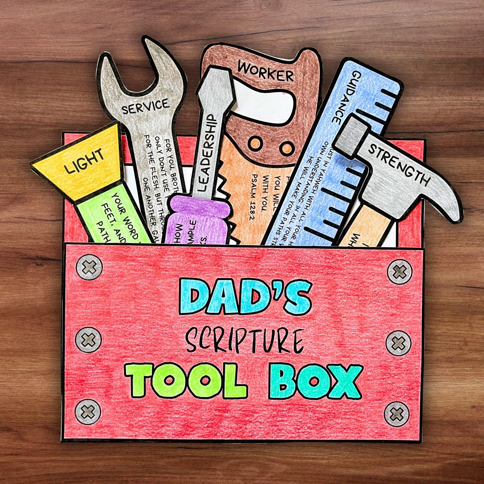 Toolbox for Dad Fathers Day Bible Craft, Sunday School Bible Printable ...