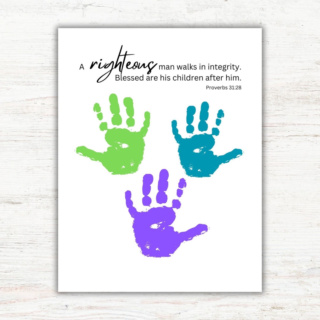 Fathers Day Handprint Bible Verse Craft, DIY Preschool Toddler Keepsake ...