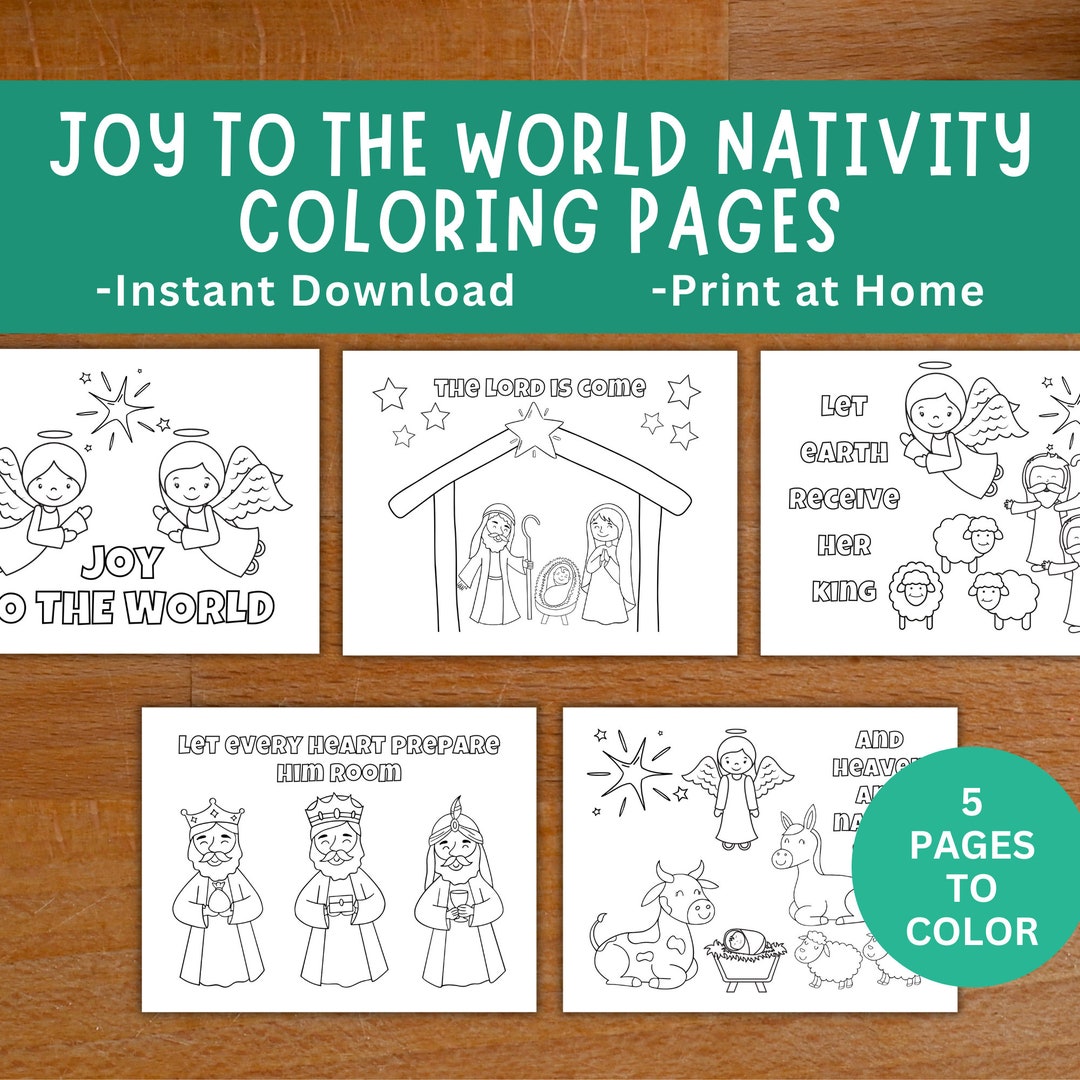Joy to the World Christmas Nativity Coloring Pages for Kids, Kids ...