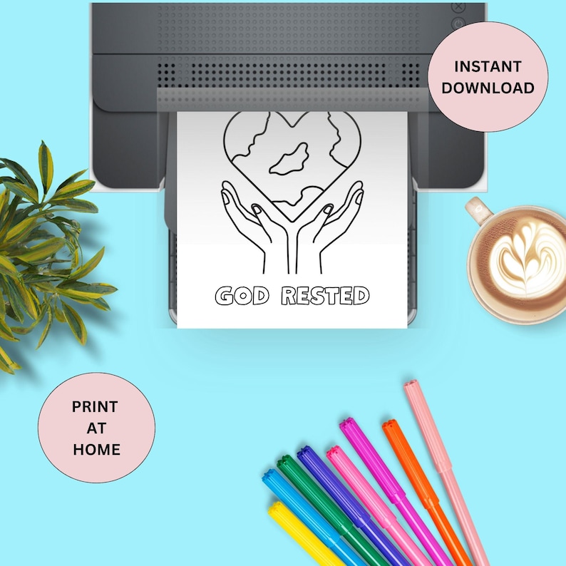 7 Days of Creation Bible Story Coloring Poster Pages for Kids Sunday ...