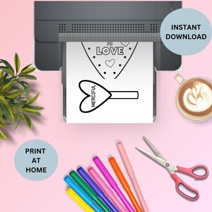 Valentine’s Day Sunday School Bible Coloring Craft God is Love Sewing ...