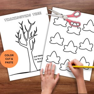 Thanksgiving Gratitude Tree Printable Activity for Kids, Give Thanks to ...